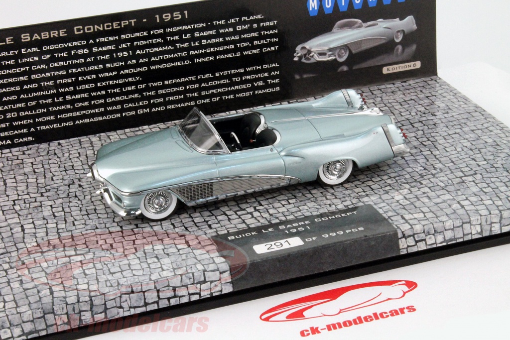 Minichamps 1:43 Buick Le Sabre Concept Car Year 1951 silver metallic ...