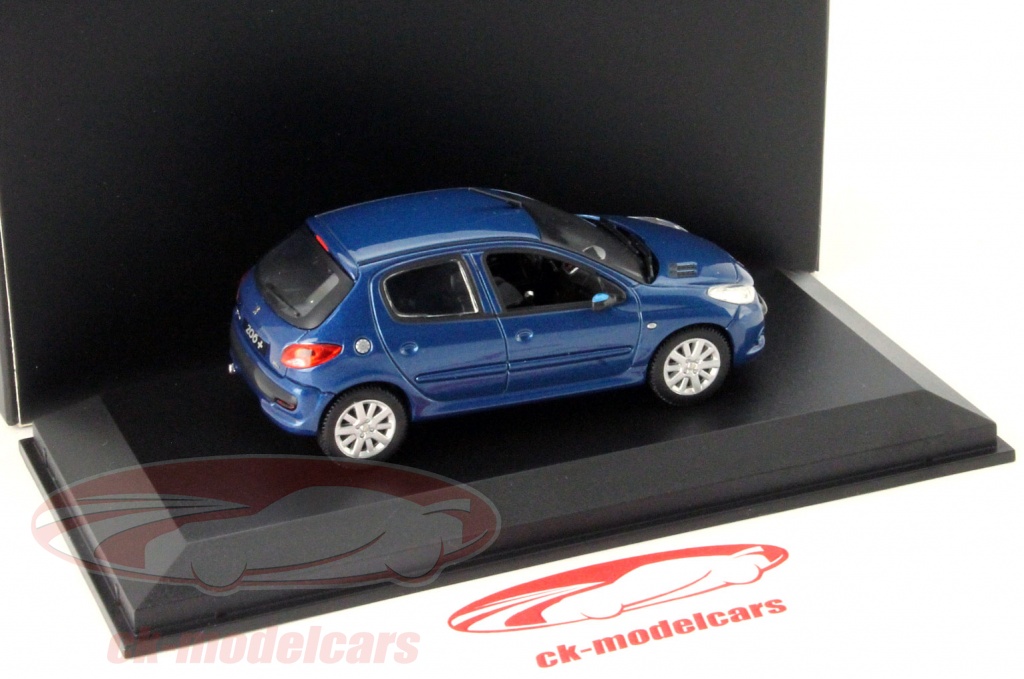 Norev 1:43 Peugeot 206 + built in 2009 blue metallic 472651 model car ...