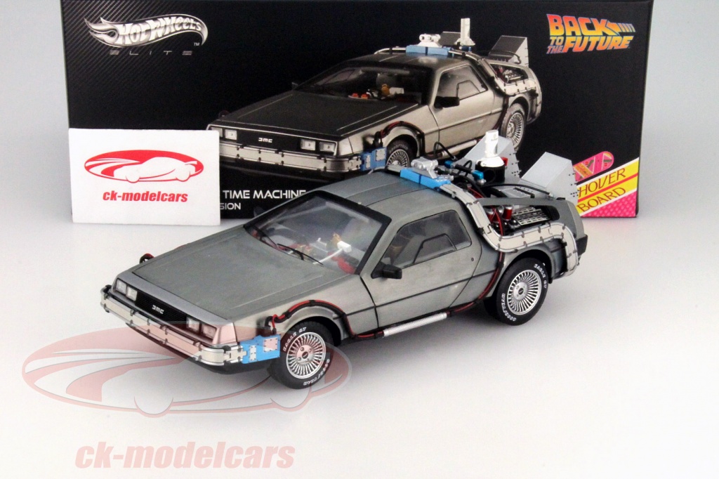HotWheels Elite 1:18 Delorean DMC 12 Time Machine silver BCJ97 model ...