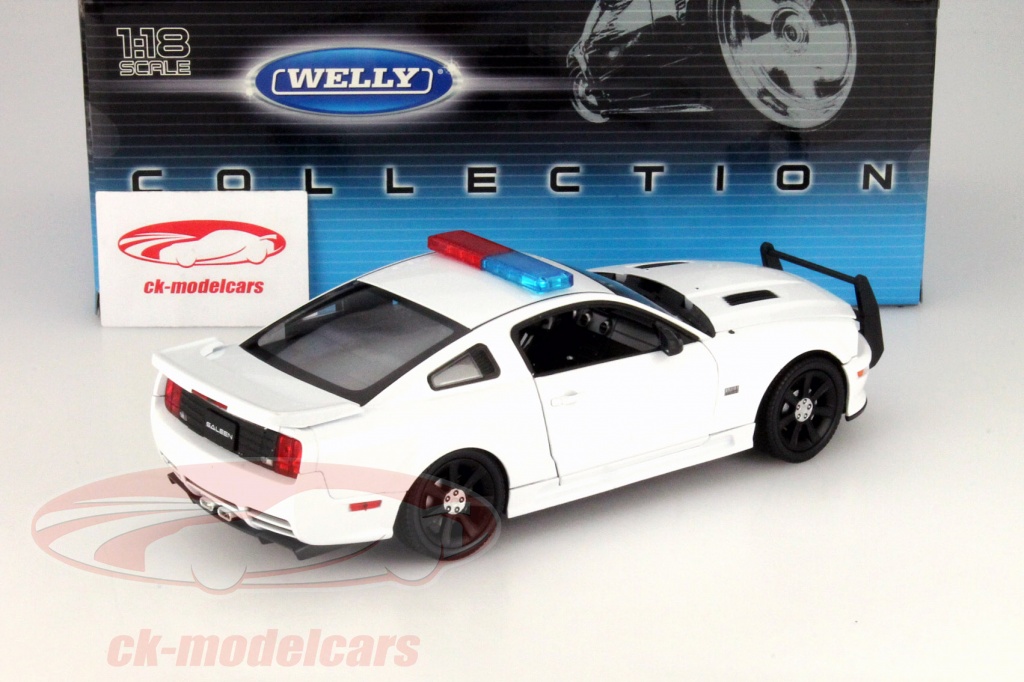 Welly 1:18 Saleen S281 E Mustang Police Year 2007 white 12569w model ...