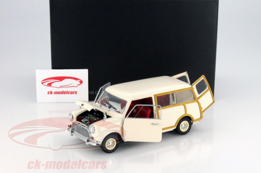 Kyosho 1:18 Austin Mini Countryman cream white / wood 08194W model car ...