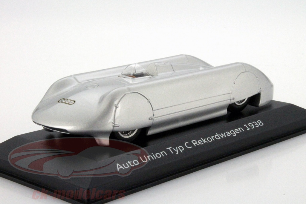 Minichamps 1:43 Auto Union Typ C Rekordwagen 1938 silber 5031300513 ...