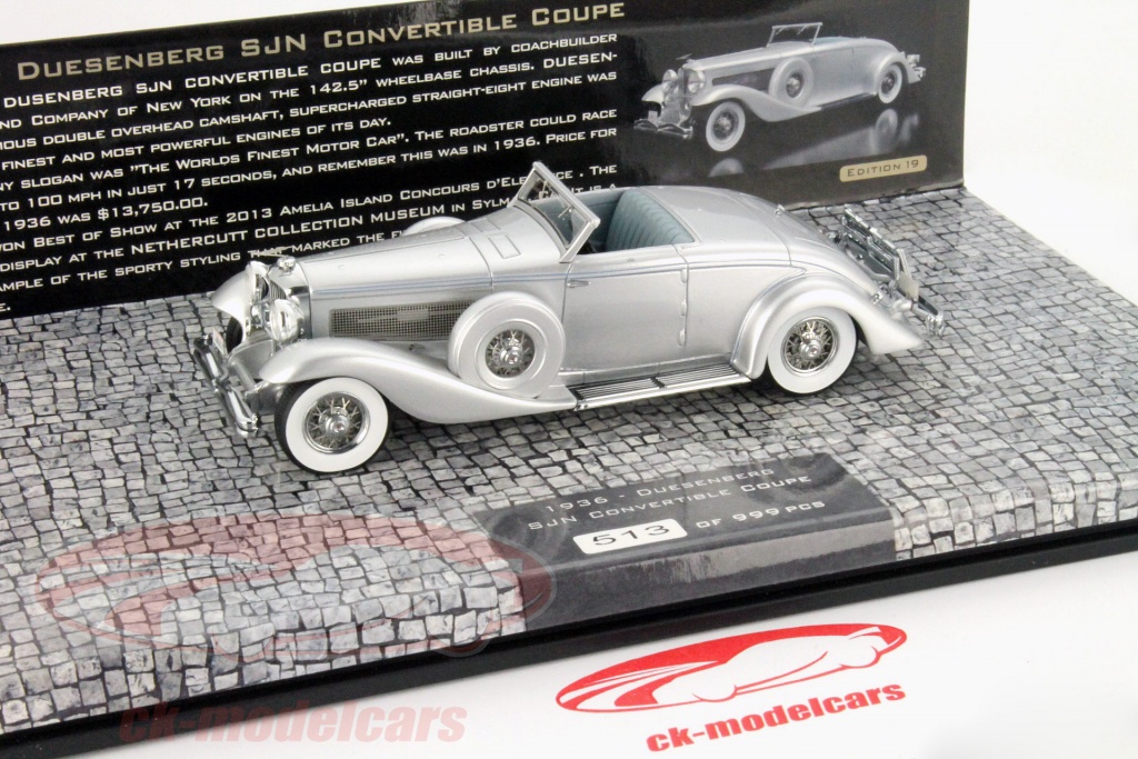 Minichamps 1:43 Duesenberg SJN Convertible Coupe Year 1936 silver ...