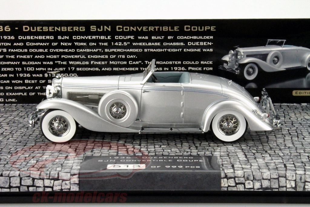 Minichamps 1:43 Duesenberg SJN Convertible Coupe Year 1936 silver ...