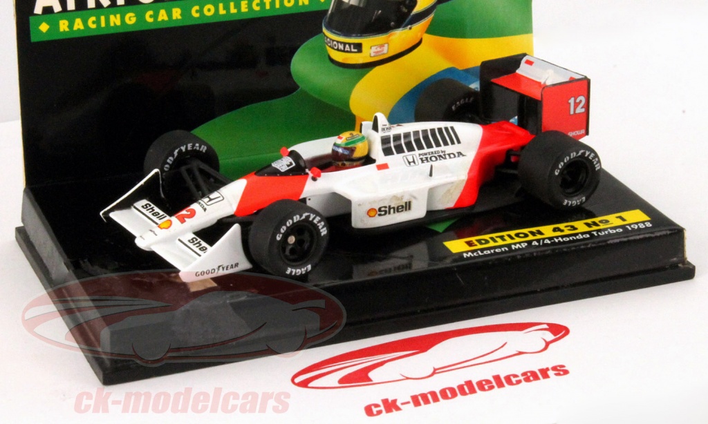 Minichamps 1:43 Ayrton Senna McLaren MP 4/4 Honda Turbo #12 Formula 1 1988 model car