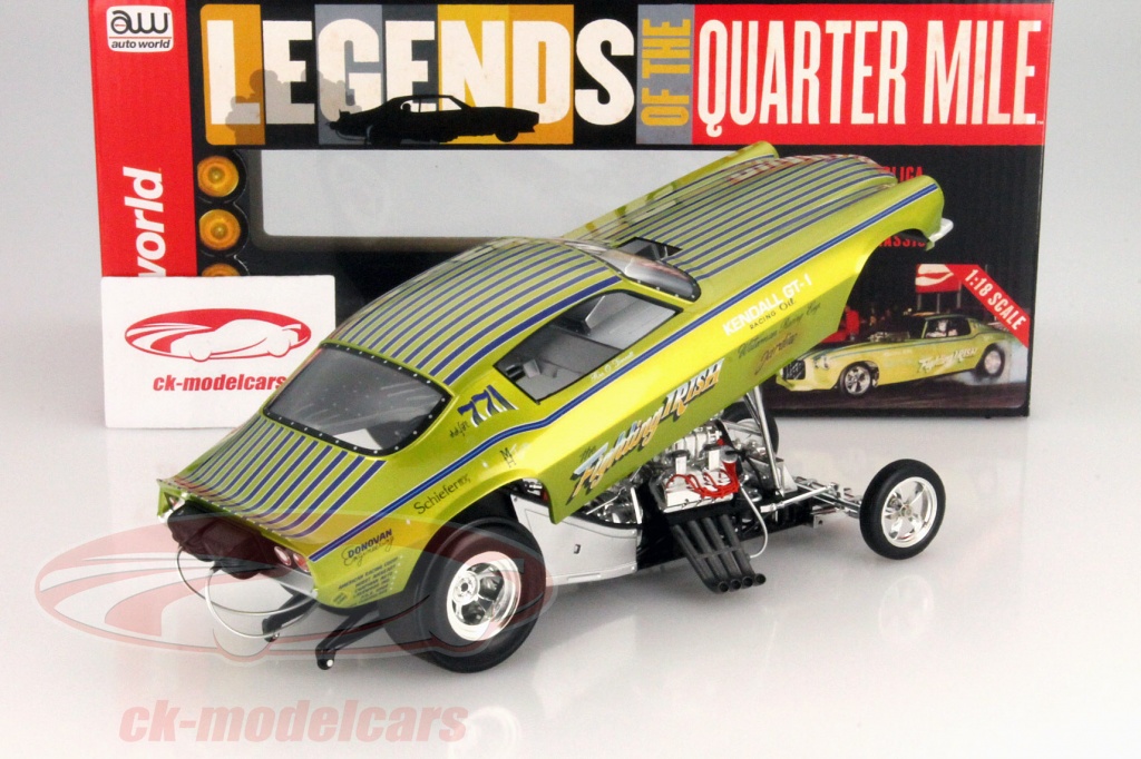 AutoWorld 1:18 Chevrolet Camaro Funny Car 1971 Fighting Irish green ...