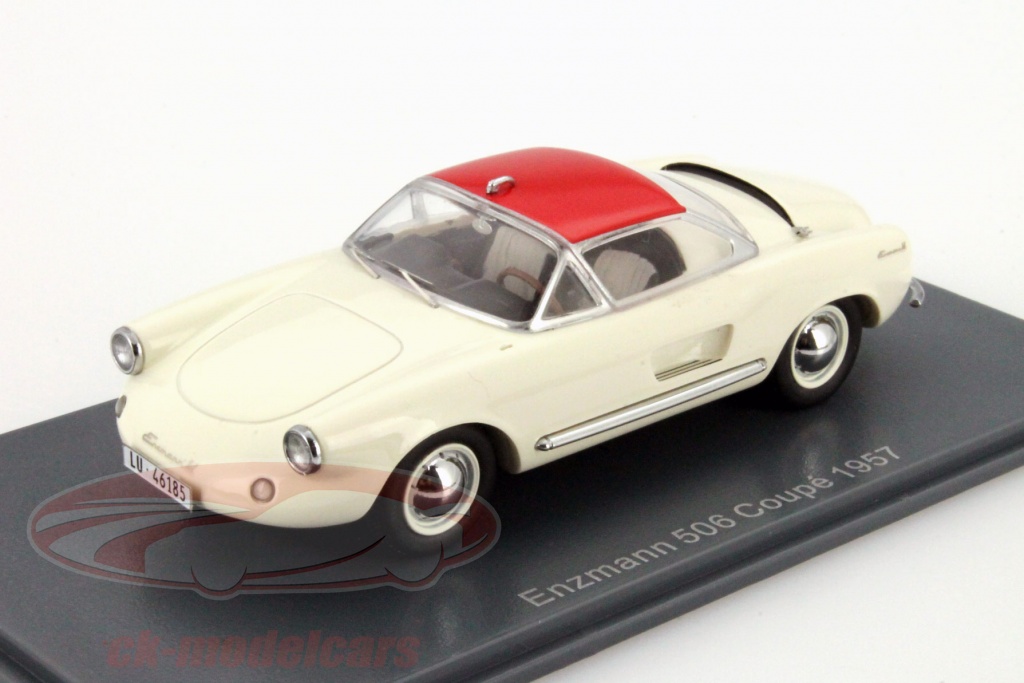 Neo 1:43 Enzmann 506 Coupe Year 1957 white / red NEO46185 model car ...