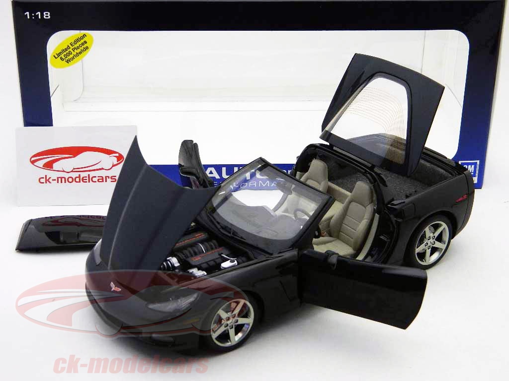 AUTOart 1:18 Chevrolet Corvette C6 Coupe sort sort 71227 model bil ...