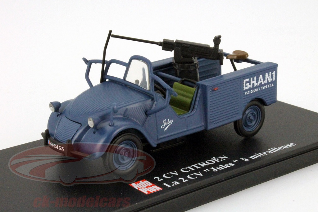 Altaya 1:43 Citroen 2CV Jules avec Mitrailleuse bleu foncé CK919741 ...