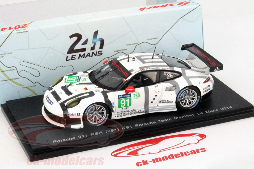 Spark 1:43 Porsche 911 (991) RSR #91 24h LeMans 2014 Pilet, Tandy, Bergmeister S4229 model car ...