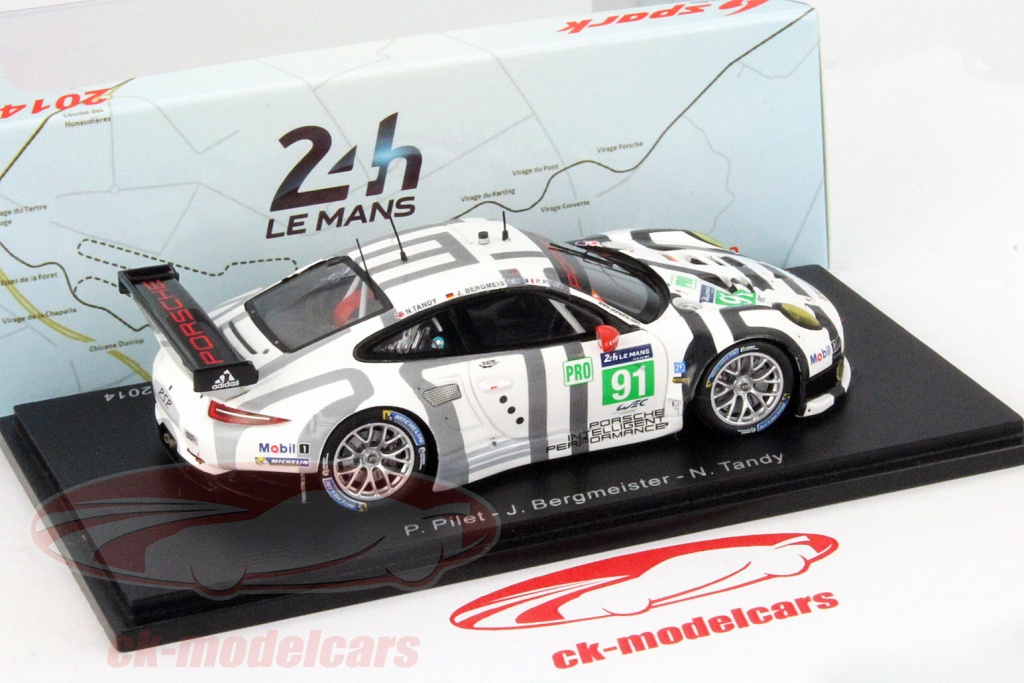 Spark 1:43 Porsche 911 (991) RSR #91 24h LeMans 2014 Pilet, Tandy, Bergmeister S4229 model car ...