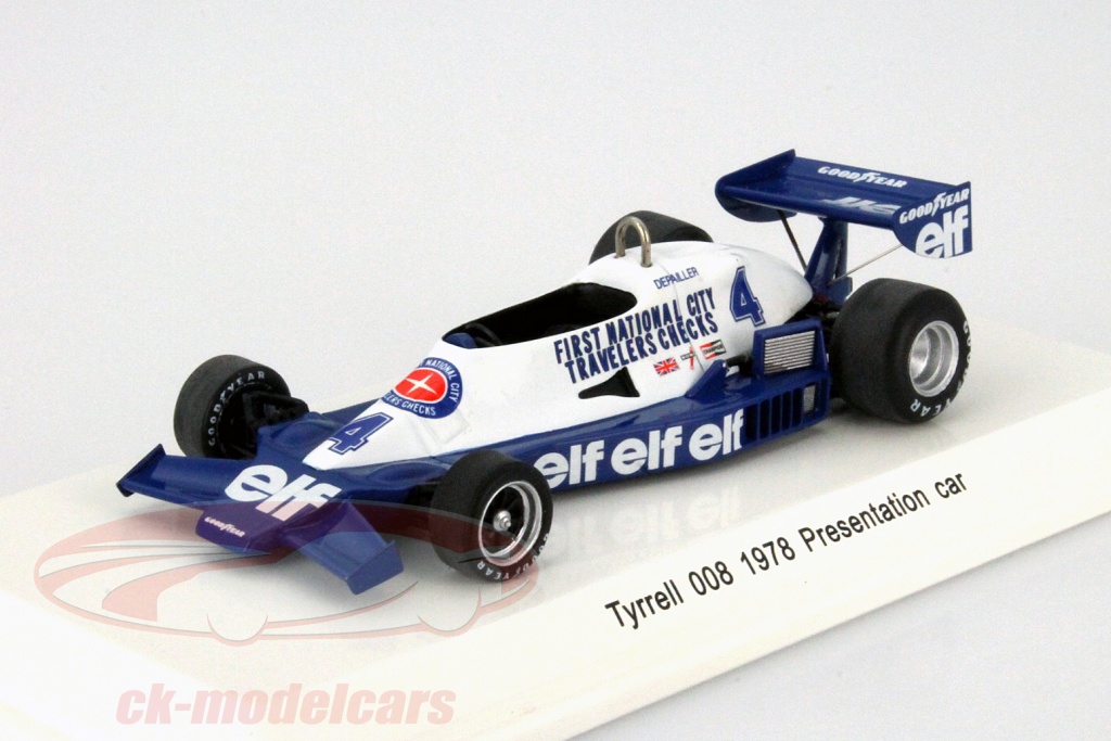 Spark 1:43 Tyrrell 008 #4 プレゼンテーション カー フォーミュラ 1 1978 Depailler R70111 ...