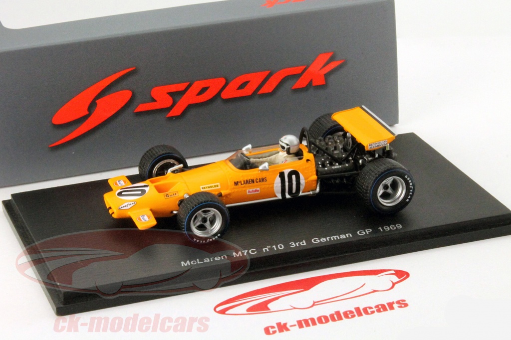 Spark 1:43 Bruce McLaren McLaren M7C #10 German GP Formula 1 1969 S3133 model car S3133 ...