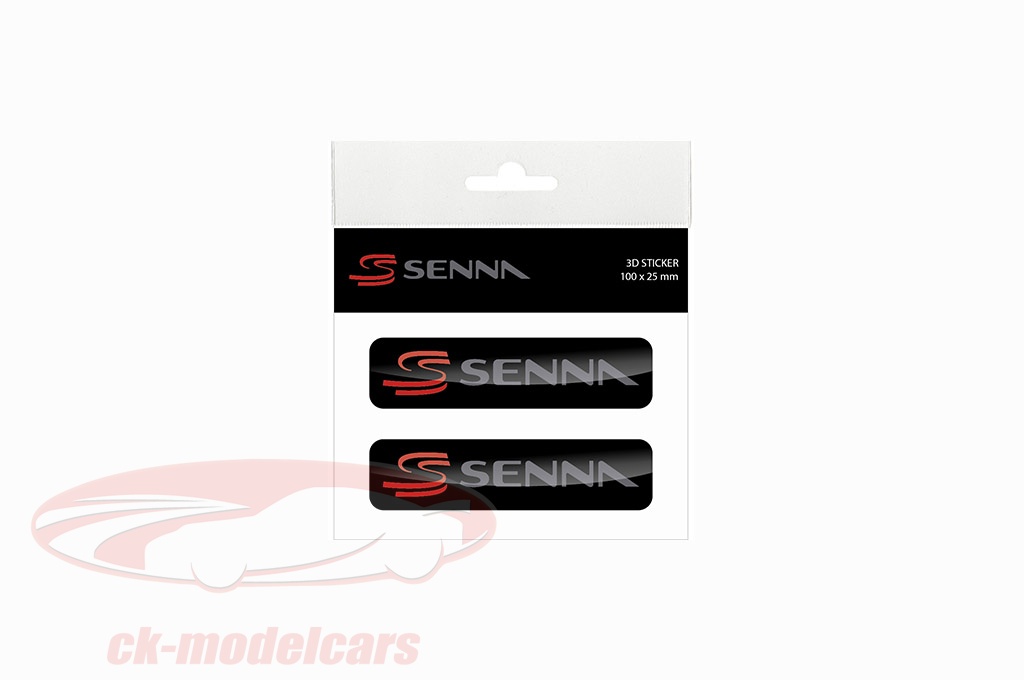 2 Ayrton Senna Sticker Double S black 100 x 25 mm AS-14-893 AS-14-893 ...