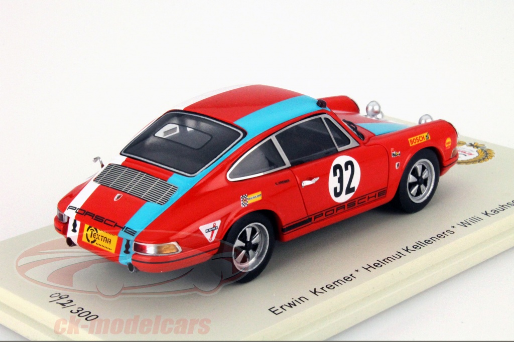 Spark 1:43 Porsche 911 Auto Kremer Racing Team #32 Gagnant 24h Spa 1968 ...