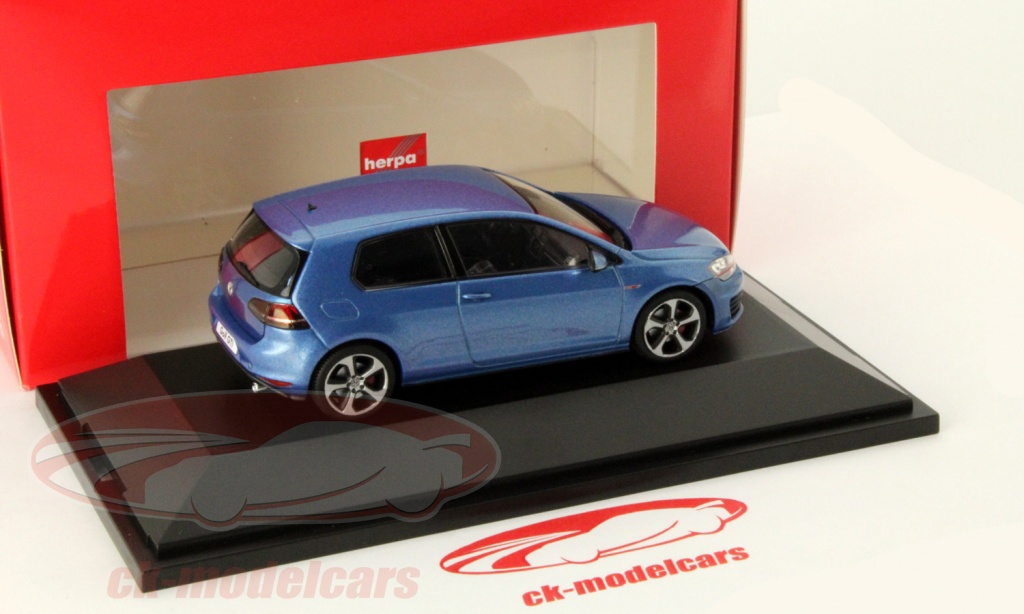 Herpa 1:43 Volkswagen VW Golf VII GTI Pacific blue metallic 070775 ...