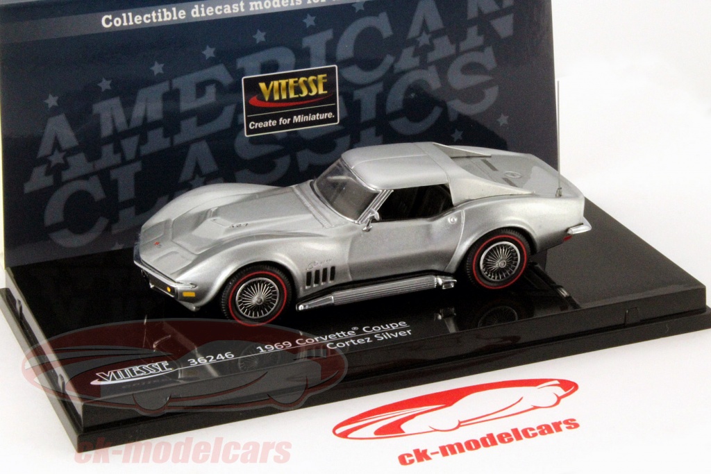 Vitesse 1:43 Chevrolet Corvette Stingray 427 Coupe year 1969 silver ...