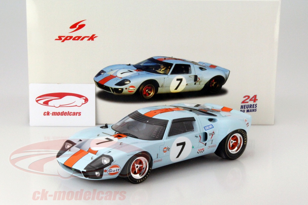 Spark 1:18 Ford GT40 Mk.I #7 3e 24h LeMans 1969 Hobbs, Hailwood 18S128 modèle voiture 18S128 ...