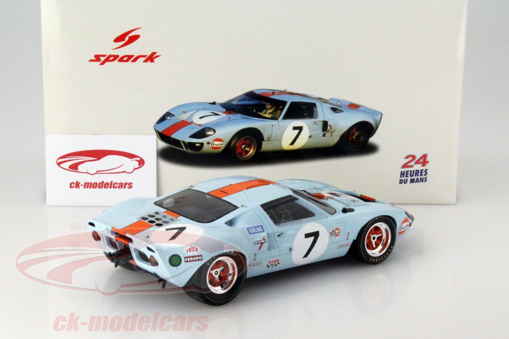 Spark 1:18 Ford GT40 Mk.I #7 3e 24h LeMans 1969 Hobbs, Hailwood 18S128 ...