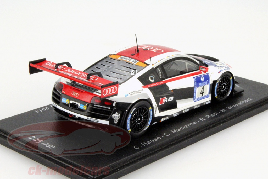 Spark 1:43 Audi R8 LMS Ultra #4 Winner 24h Nürburgring 2014 Phoenix Racing SG128 Modellauto ...