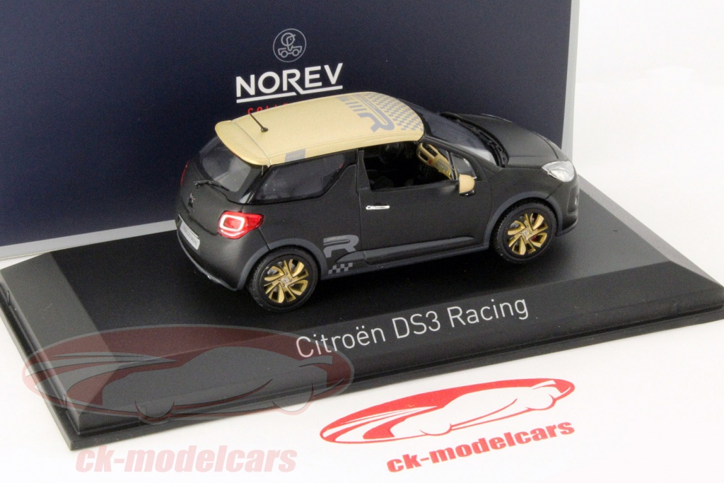 Norev 1:43 Citroen DS3 Racing Jaar 2013 mat zwart / goud 155288 model ...