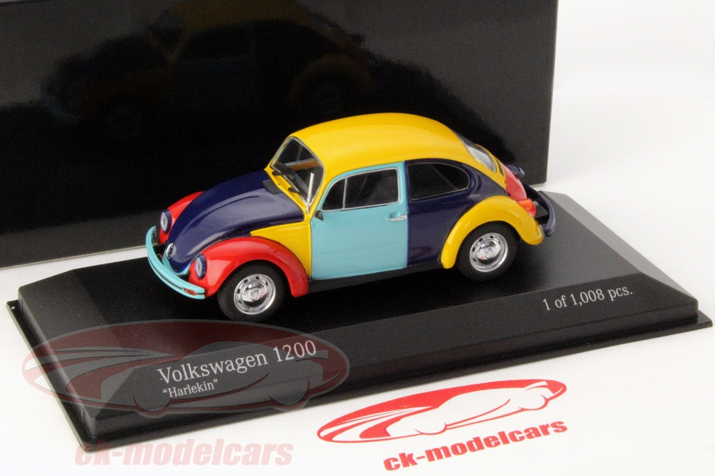 Minichamps 1:43 Volkswagen VW Käfer 1200 Harlekin yellow, red, light ...