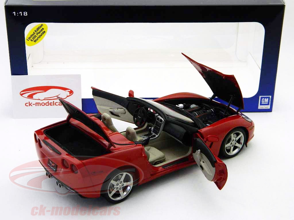 AUTOart 1:18 Chevrolet Corvette C6 convertible Bj. 2005 red AA 71221 ...
