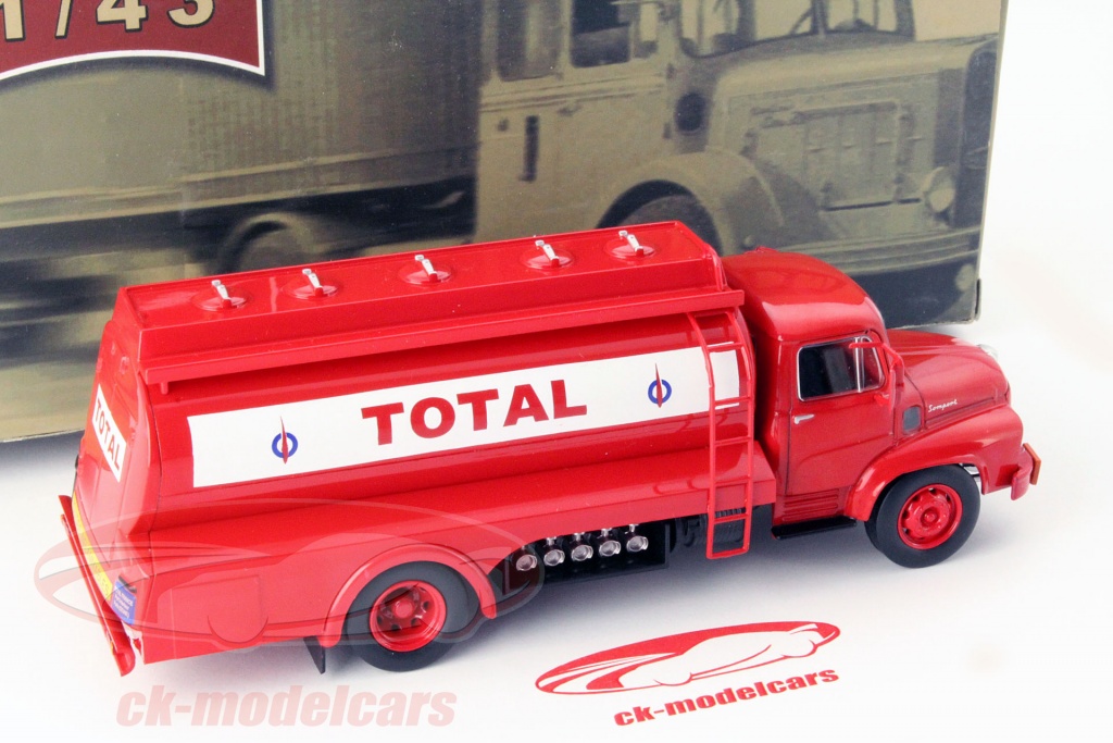 Ixo 1:43 Unic MZ 57 TOTAL Petrol cars red / white CK919811 model car ...