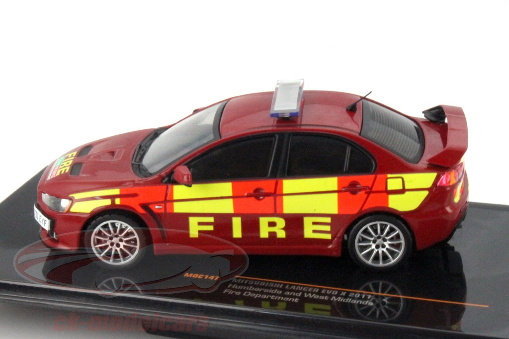 Ixo 1:43 Mitsubishi Lancer Evo X Year 2011 Fire department red MOC147 ...