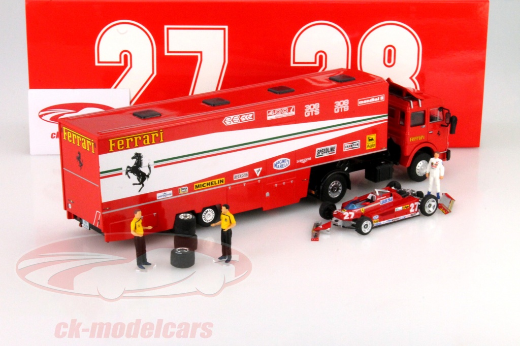 Brumm 1:43 Ferrari Race transporter Set Formula 1 1981 TS01 model car ...