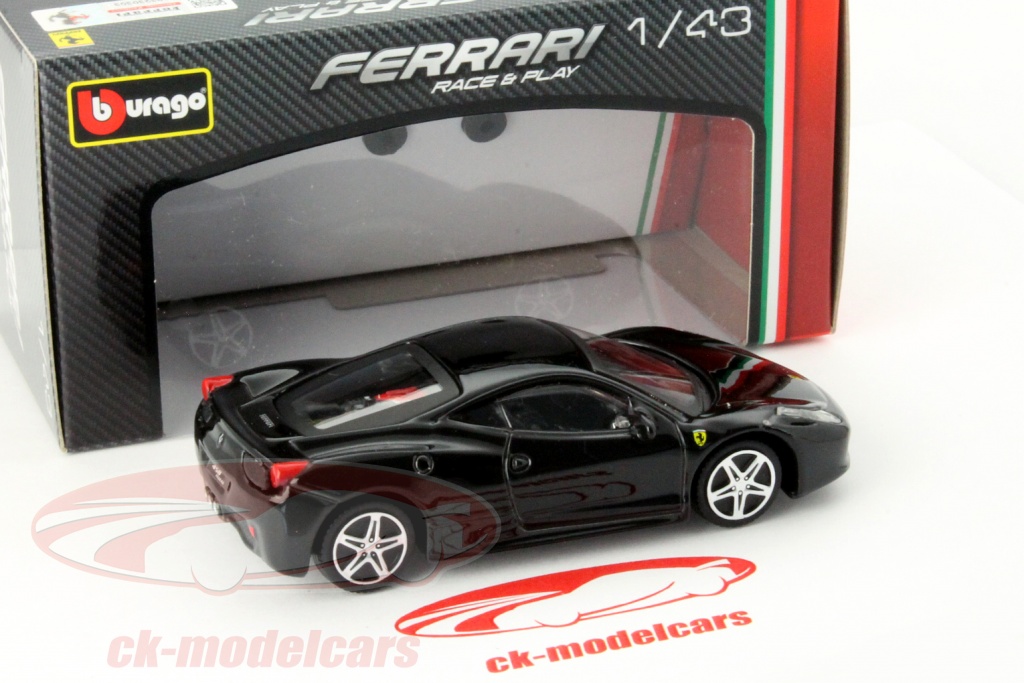 Bburago 1:43 Ferrari 458 Italia black 18-31103 model car 18-31103