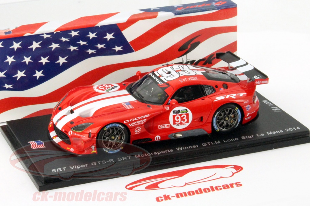 Spark 1:43 SRT Viper GTS-R #93 优胜者 GTLM Lone Star LeMans 2014 US009 模型 ...