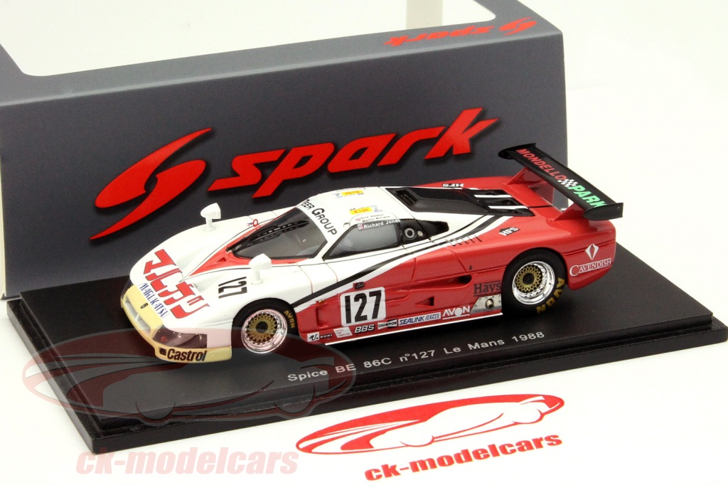 Spark 1:43 Spice SE86C #127 24h LeMans 1988 Adams, Birrane, Jones S3586 model car S3586 ...