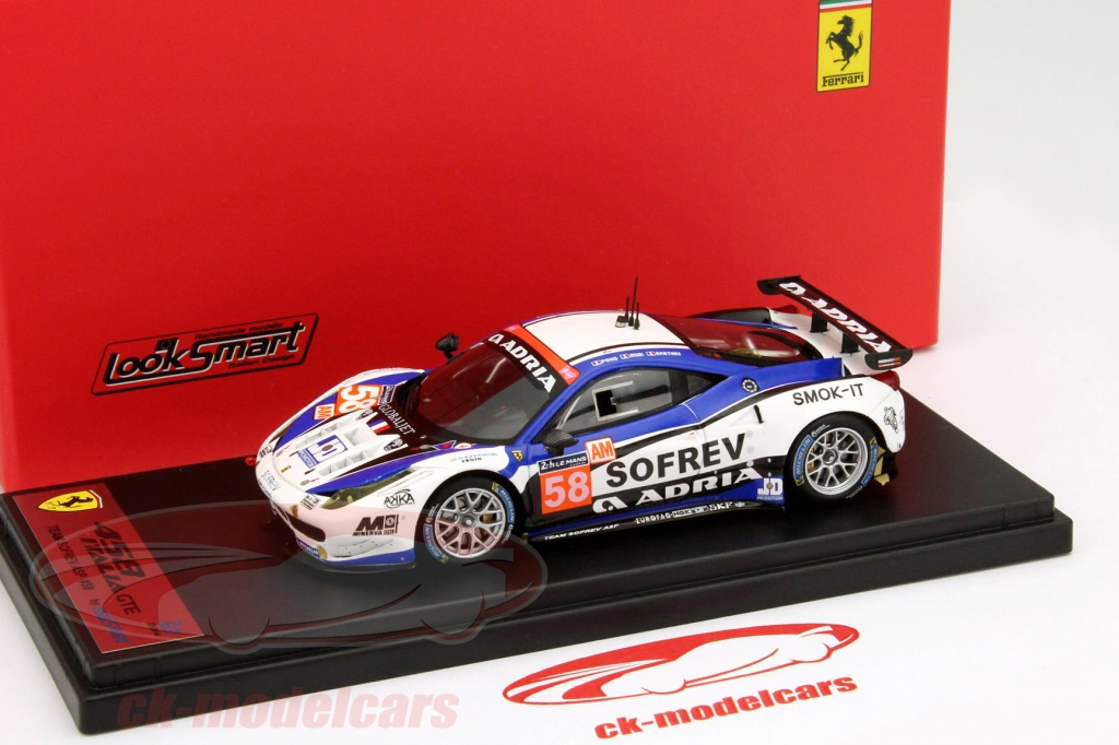 LookSmart 1:43 Ferrari 458 Italia #58 LM GTE Am 24h LeMans 2014 Sofrev ...