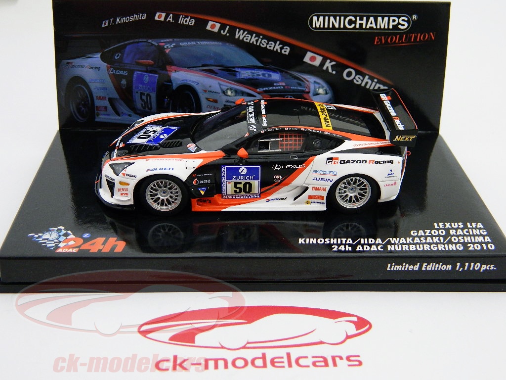 Minichamps 1:43 Lexus LFA #50 24 ADAC Nürburgring 2010 437101650 modèle voiture 437101650 ...