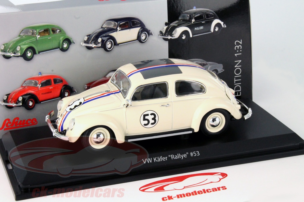 Schuco 1:32 Volkswagen VW Beetle #53 Herbie white 450774000 model car ...