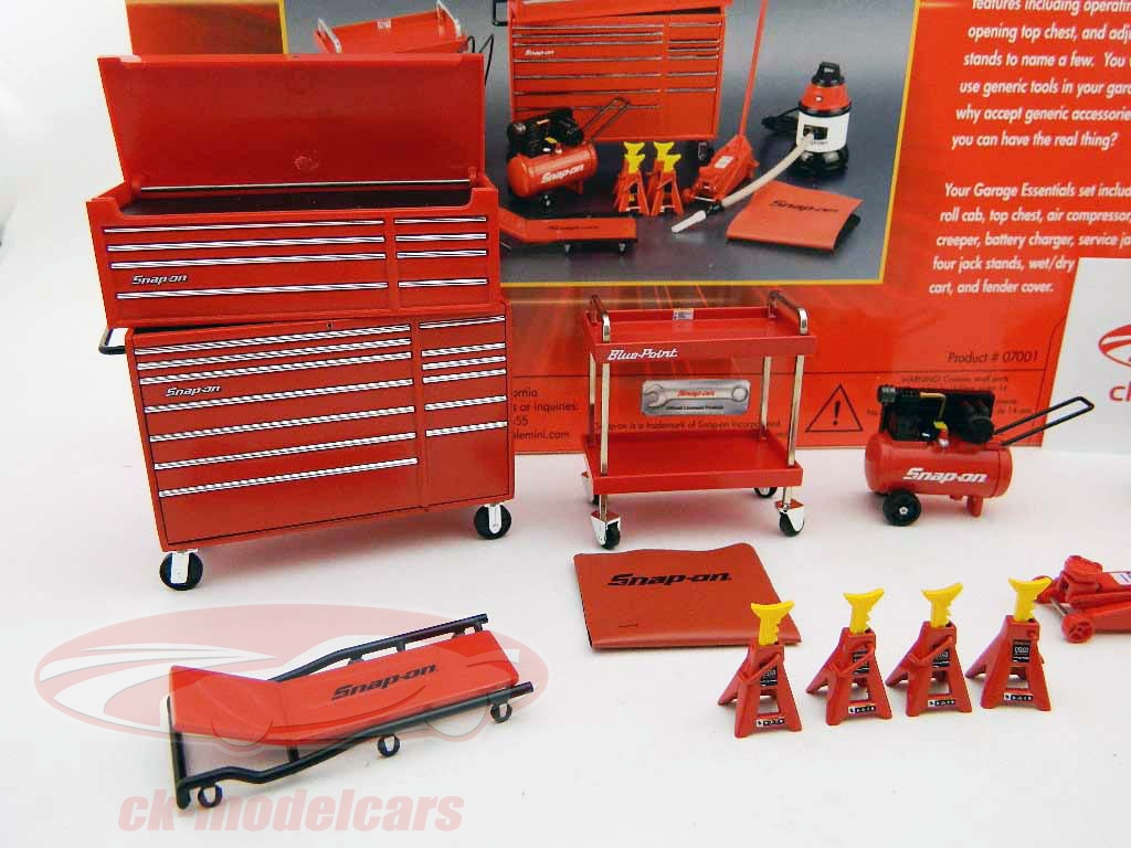 True Scale 1:18 Snap-on Garage Essentials Set, Accessory Set Miniatures ...