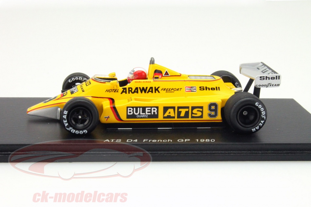 Spark 1:43 Marc Surer ATS D4 #9 Français GP Formule 1 1980 S4365 modèle ...