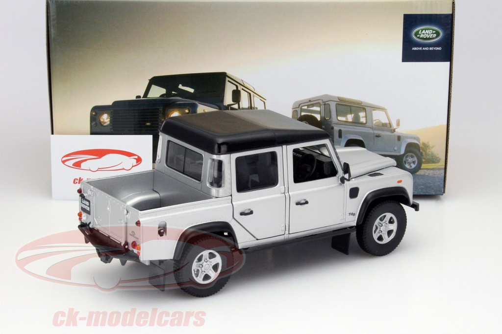 Universal Hobbies 1:18 Land Rover Defender 110 tdi Stand-in Cab silver ...