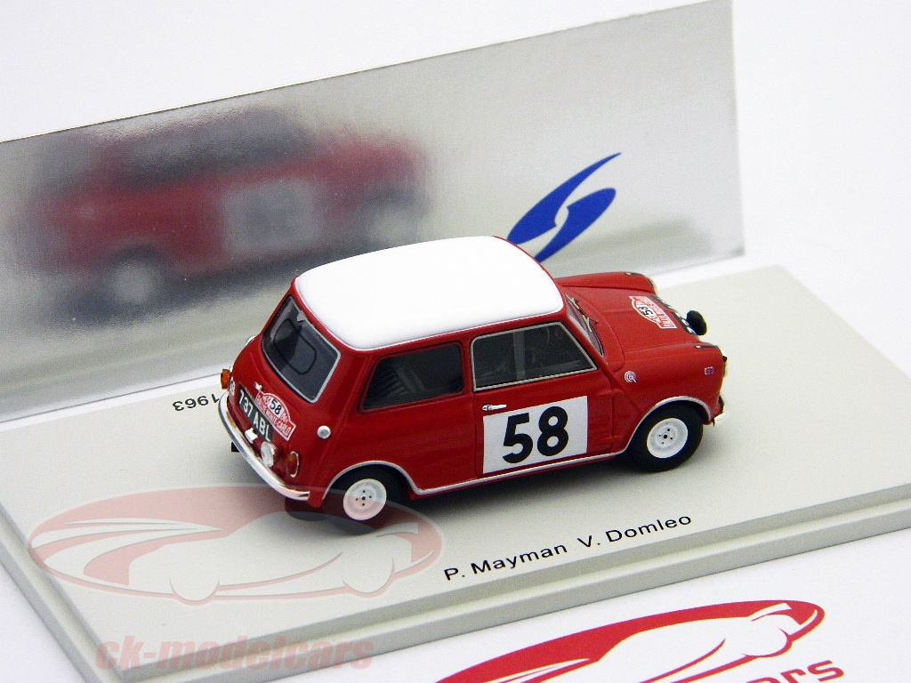 Spark 1:43 Moris Mini Cooper #58 Rallye Monte-Carlo 1963 S1189 modèle ...