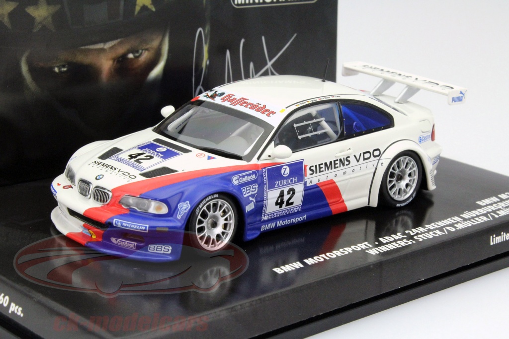Minichamps 1:43 BMW M3 GTR #42 Gagnant 24h Nürburgring 2004 BMW ...