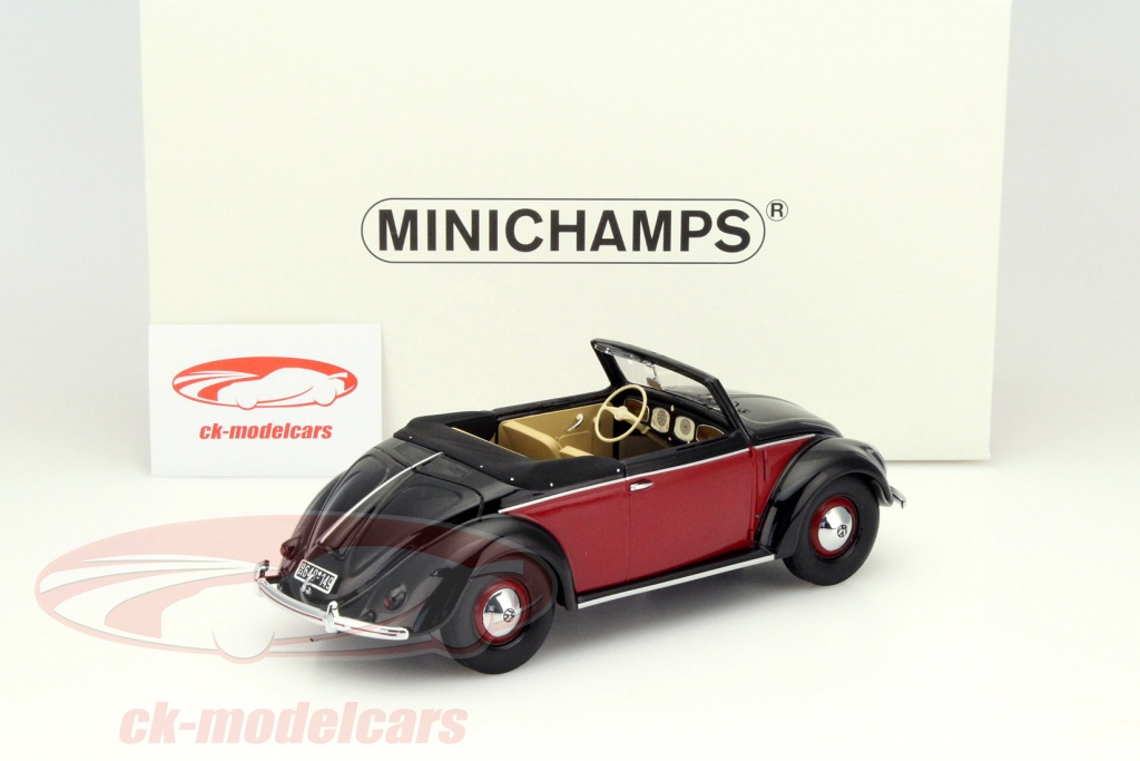 Minichamps 1:18 Volkswagen VW Käfer 1200 Cabriolet Baujahr 1949 schwarz ...