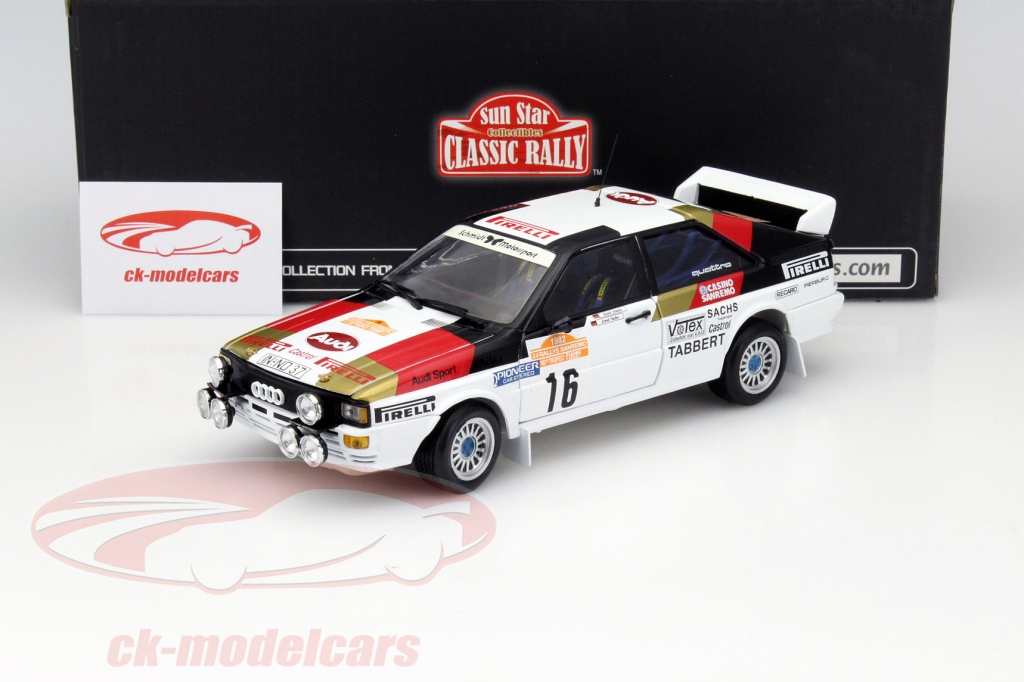 Sun Star Models 1:18 Audi Quattro Rally #16 Rallye San Remo 1982 4196 ...