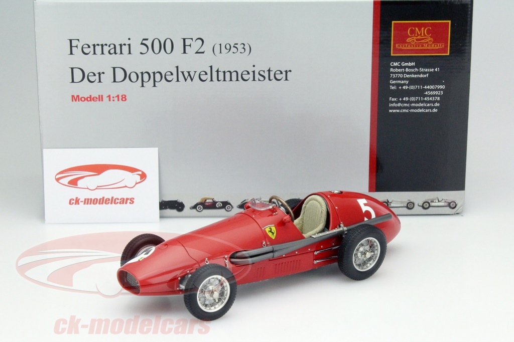 CMC 1:18 Alberto Ascari Ferrari 500 F2 #5 Formel 1 Weltmeister 1953 M-056A Modellauto M-056A
