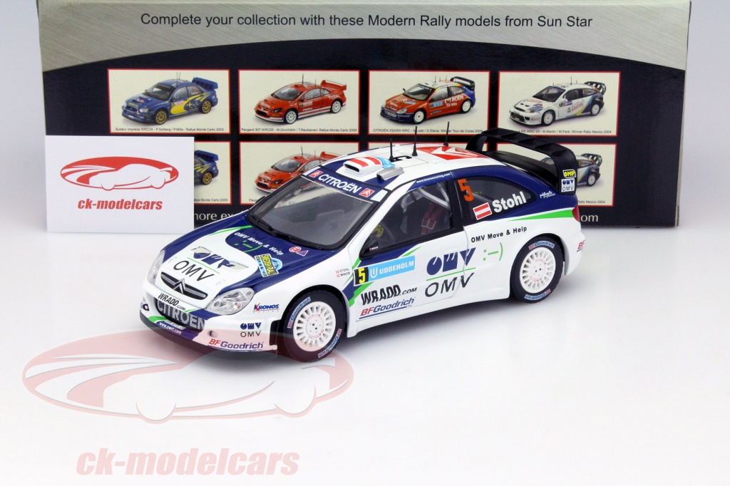 Sun Star Models 1:18 Citroen Xsara WRC #5 Rally Sweden 2007 Stohl ...