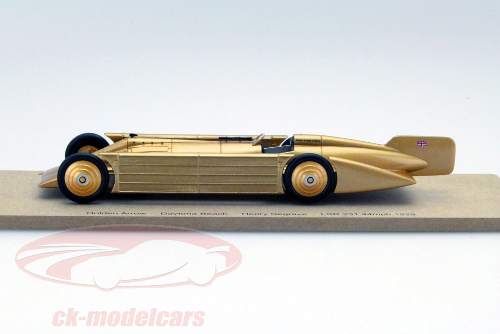 Spark 1:43 Golden Arrow Rekordfahrzeug Daytona Beach 1929 Henry Segrave ...