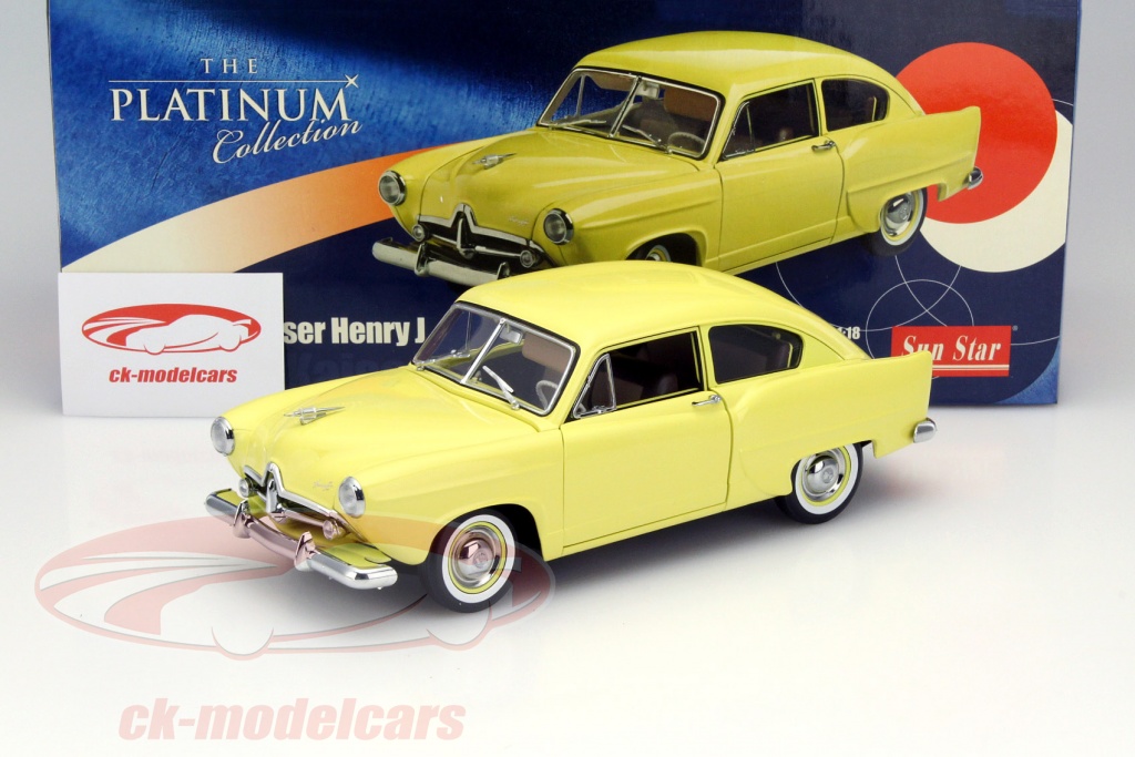 Sun Star Models 1:18 Kaiser Henry J Baujahr 1951 gelb 5091 Modellauto ...