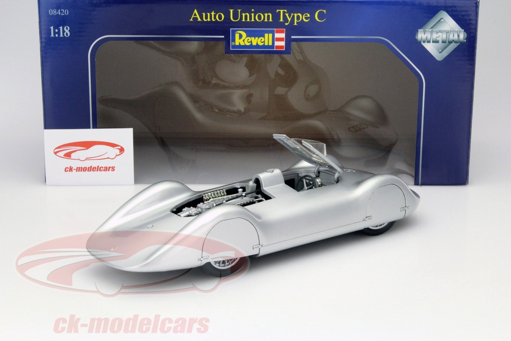 Revell 1:18 Auto Union Type C World Record Car silver 08420 model car ...