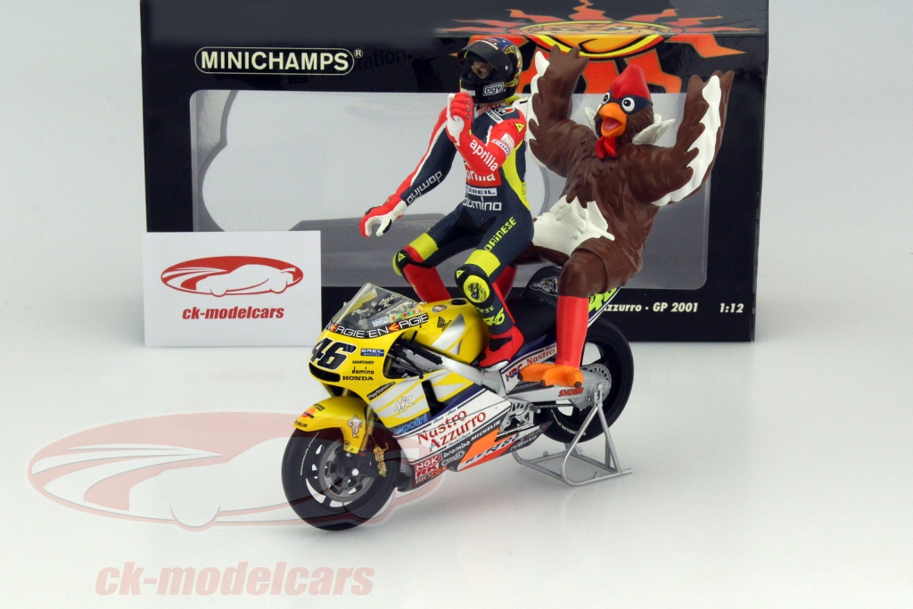 Minichamps 1:12 Valentino Rossi and Chicken Figure GP 250 Barcelona ...