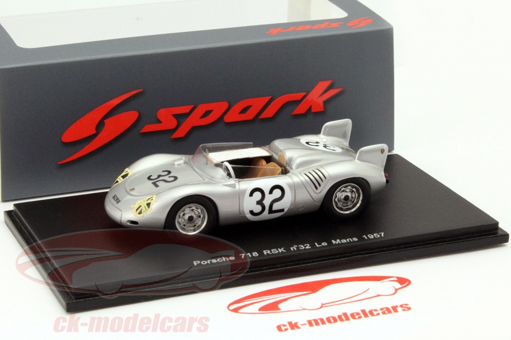 Spark 1:43 Porsche 718 RSK #32 24h LeMans 1957 Porsche KG S1868 model ...